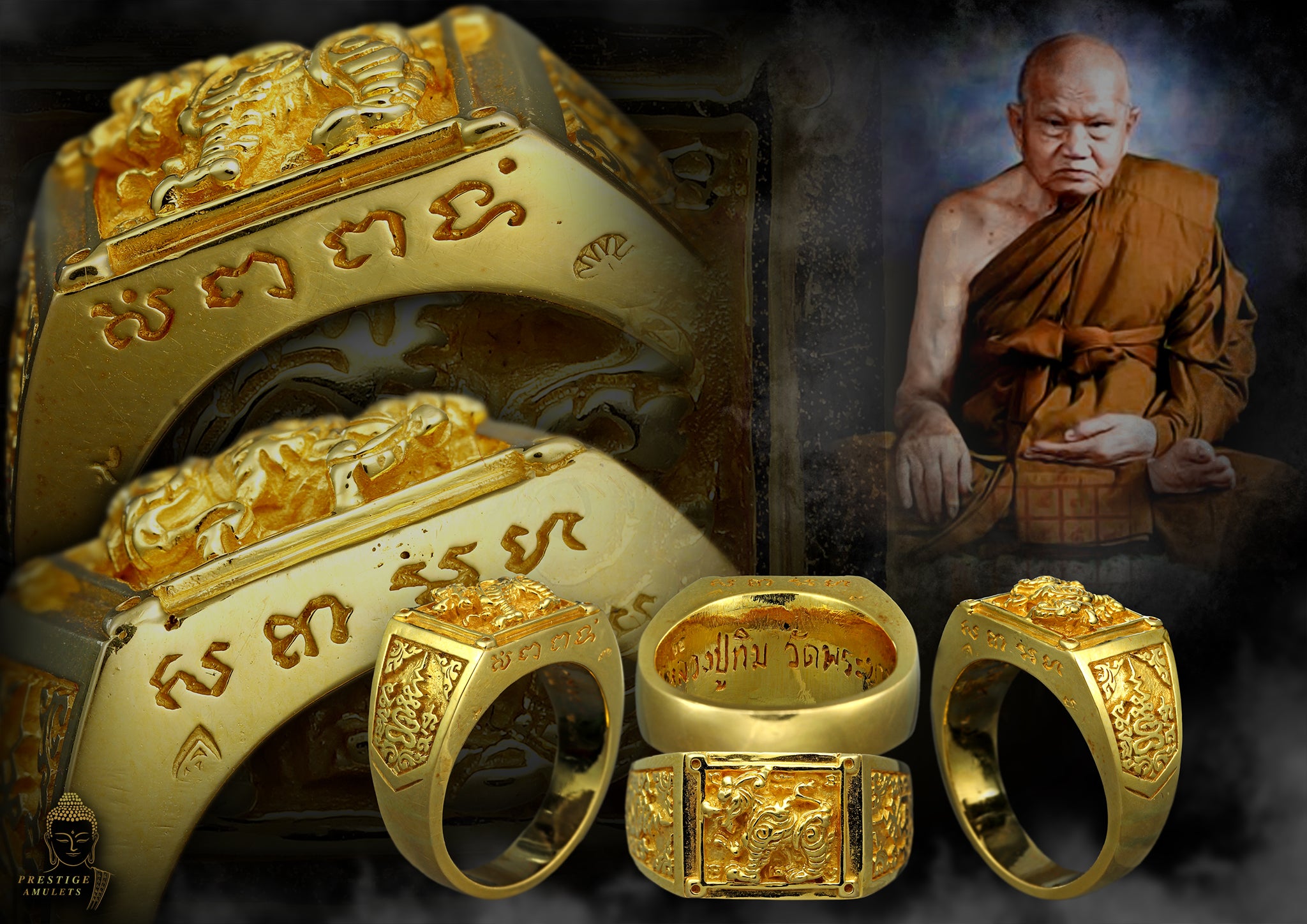 LP Tim Wat Phra Khao BE2546 Ayu 90 Pure Gold Singha Ring – Prestige ...